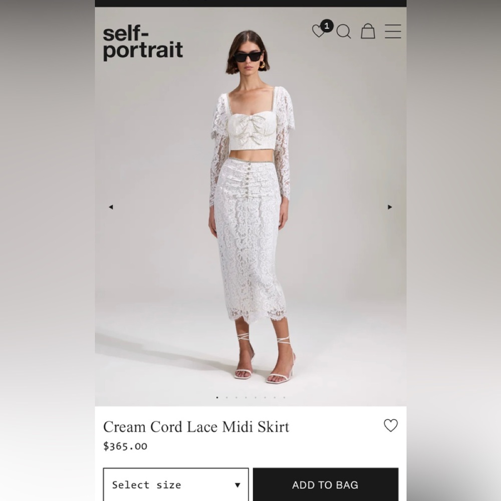 Self Portraits Cream Cord Lace Full Set - Gem